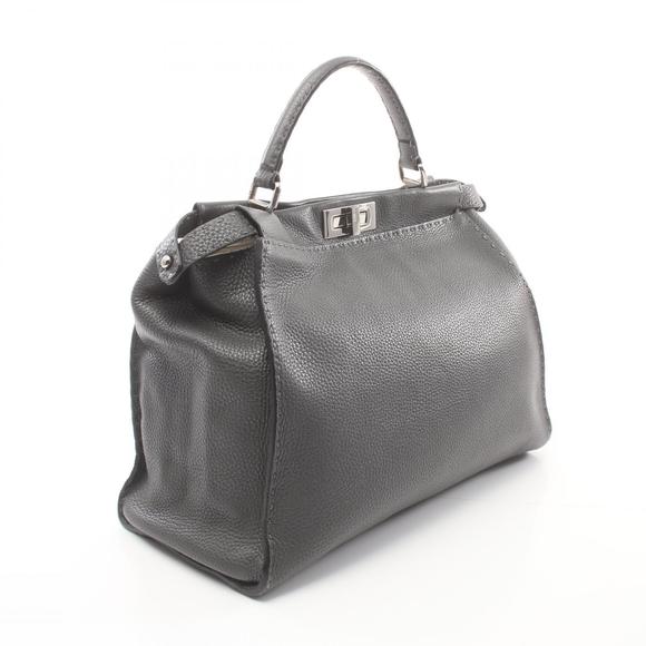Fendi | Bags | Fendi Gray Handbag Large Peekaboo Selleria Leather ...